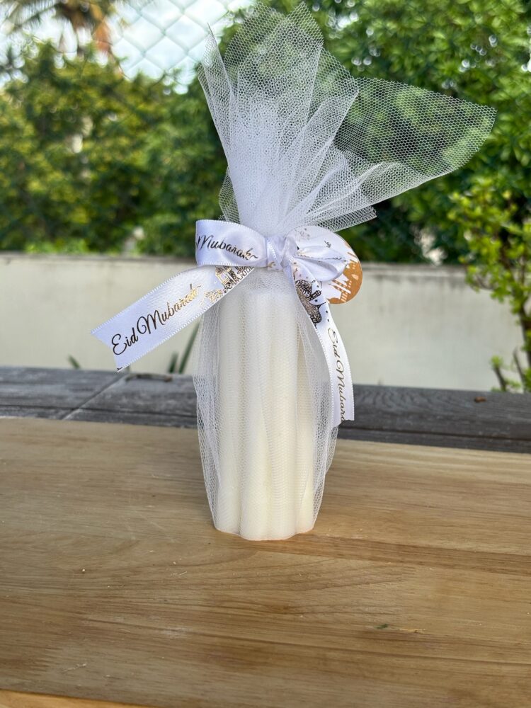 Flower Pillar Scented Candle in Tulle Packaging - Handmade and Local ...